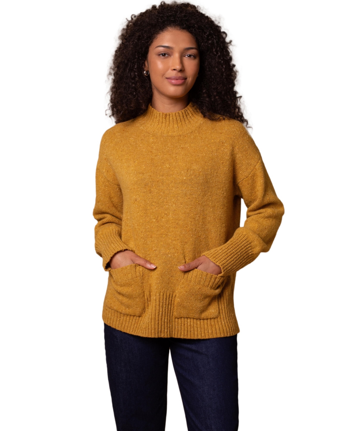 Click here for Celtic & Co. Womens Flecked Patch Pocket Sweater -... prices