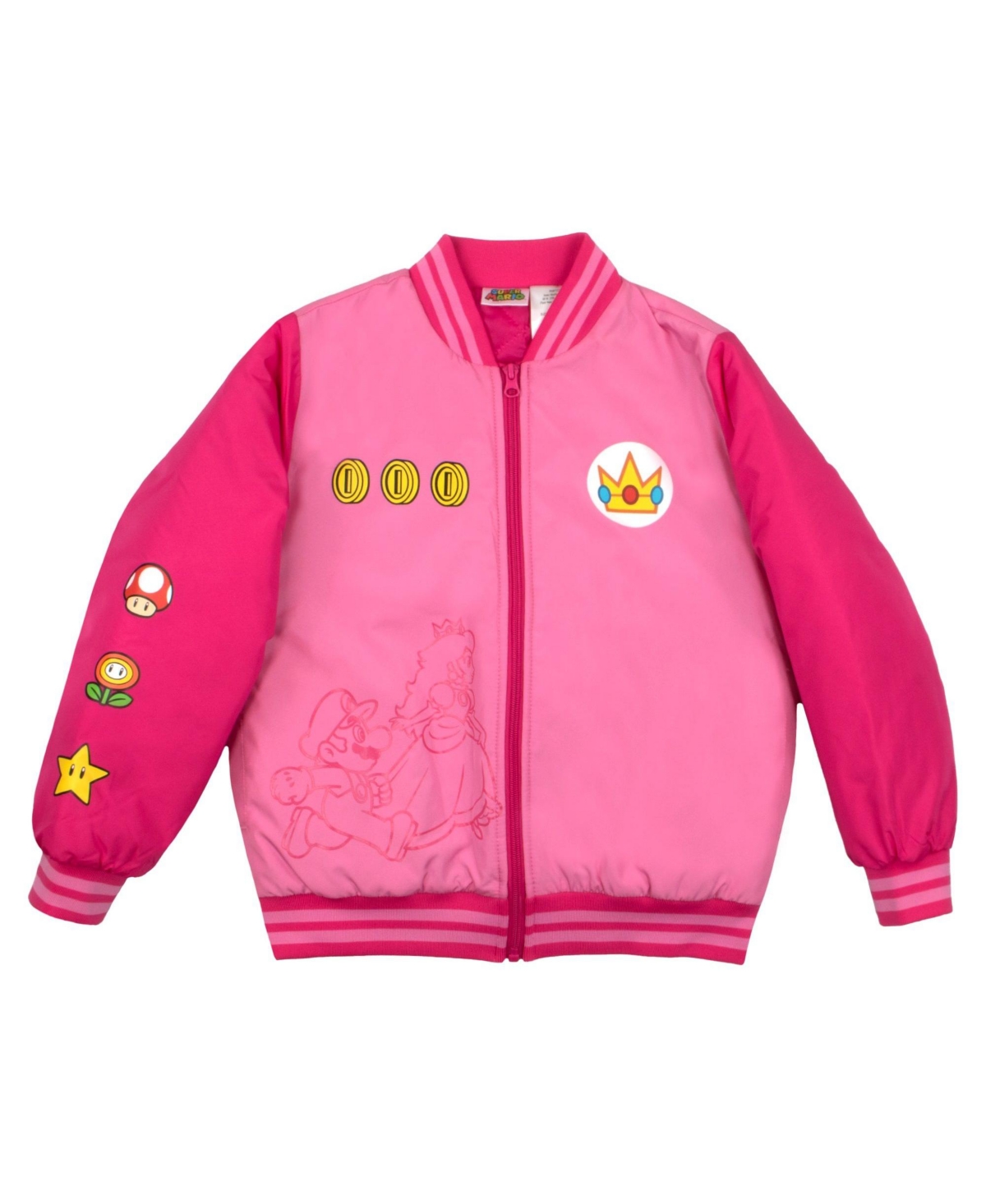 Click here for Mario Girls Super Luigi Bomber Jacket - Peach pink prices