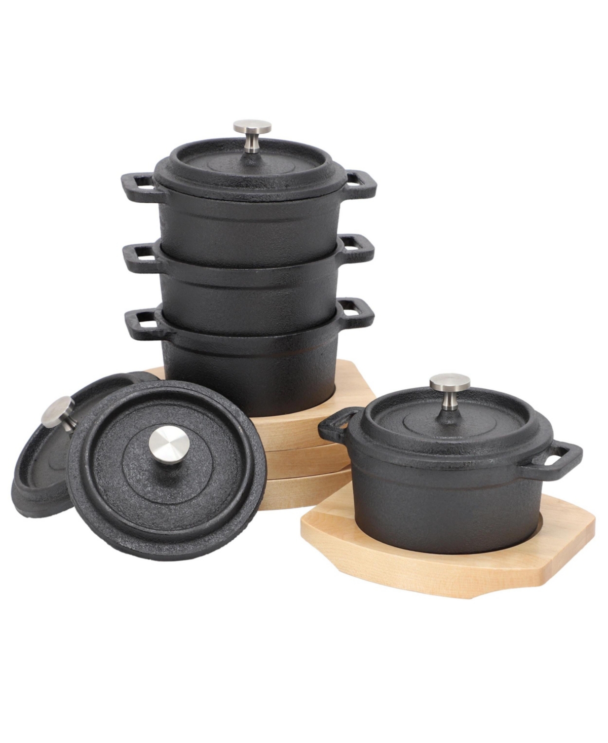 Click here for MegaChef 4 Piece Cast Iron 8 Ounce Mini Dutch Oven... prices