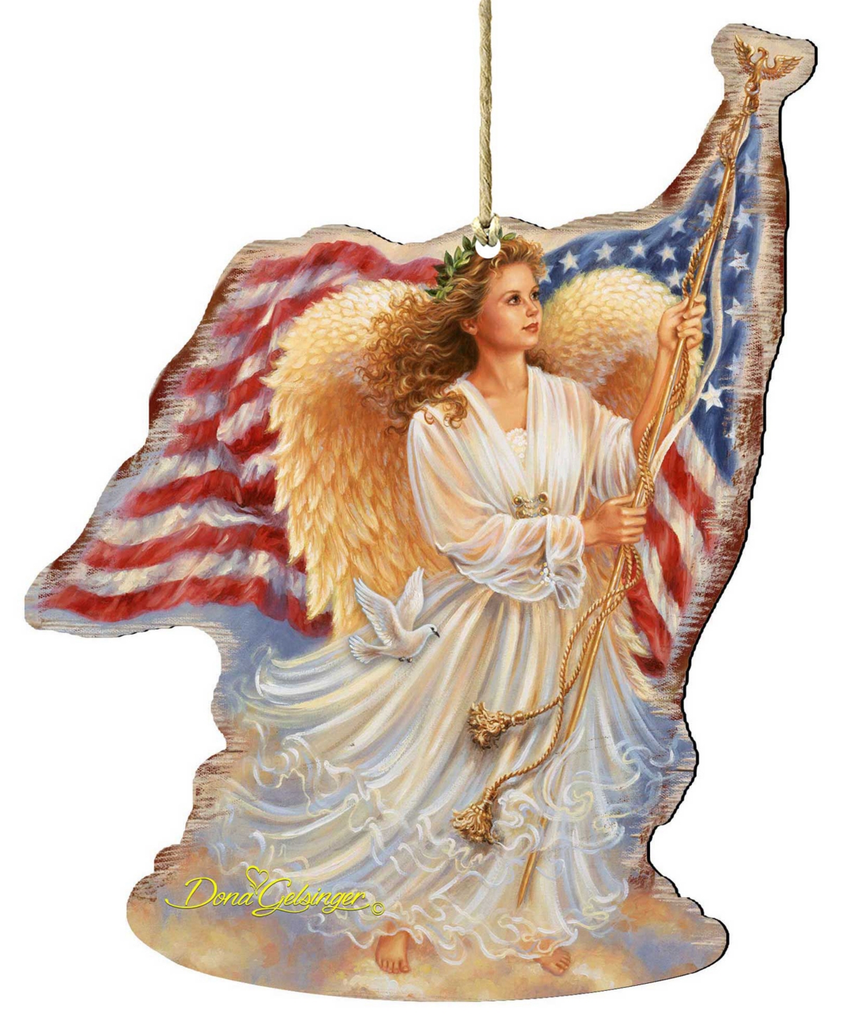 Click here for Designocracy American Angel Wooden Ornament - Mult... prices