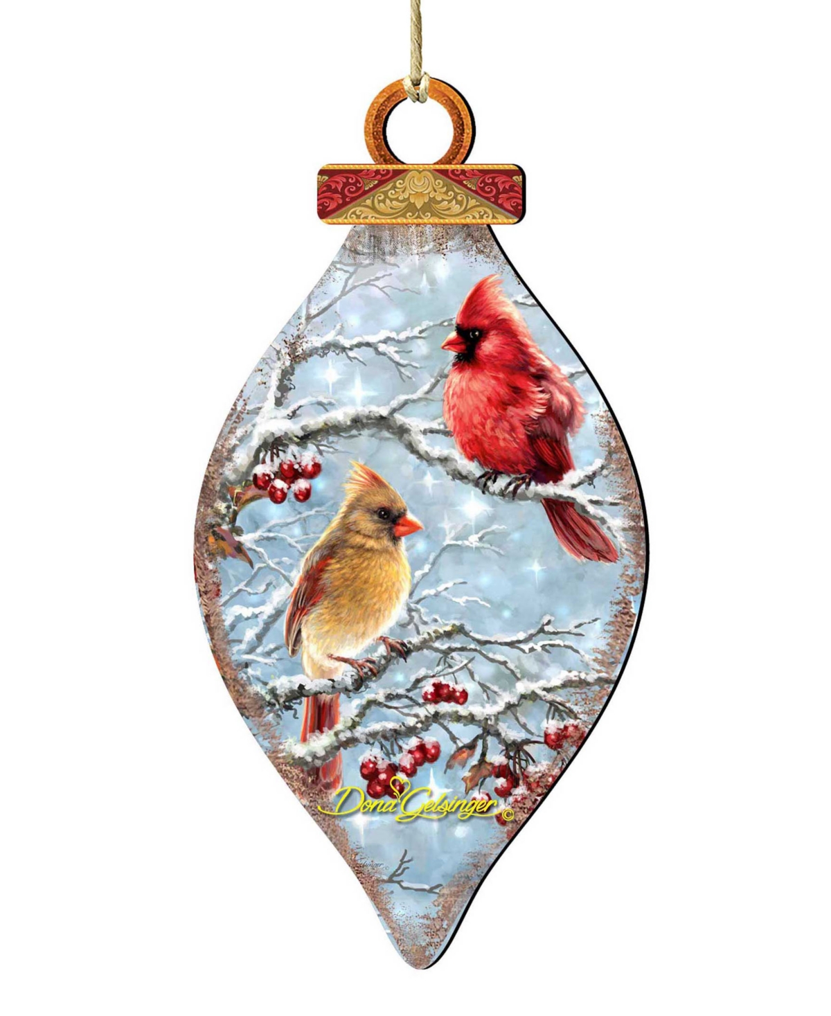 Click here for Designocracy Winter Cardinals Cone Holiday Ornamen... prices