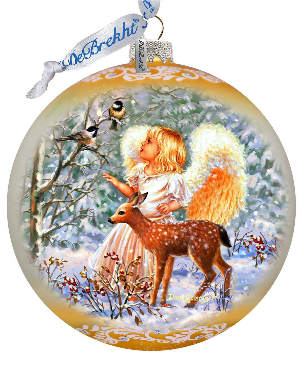Click here for G. Debrekht Guardian Angel Fawn Le Glass Ornament... prices