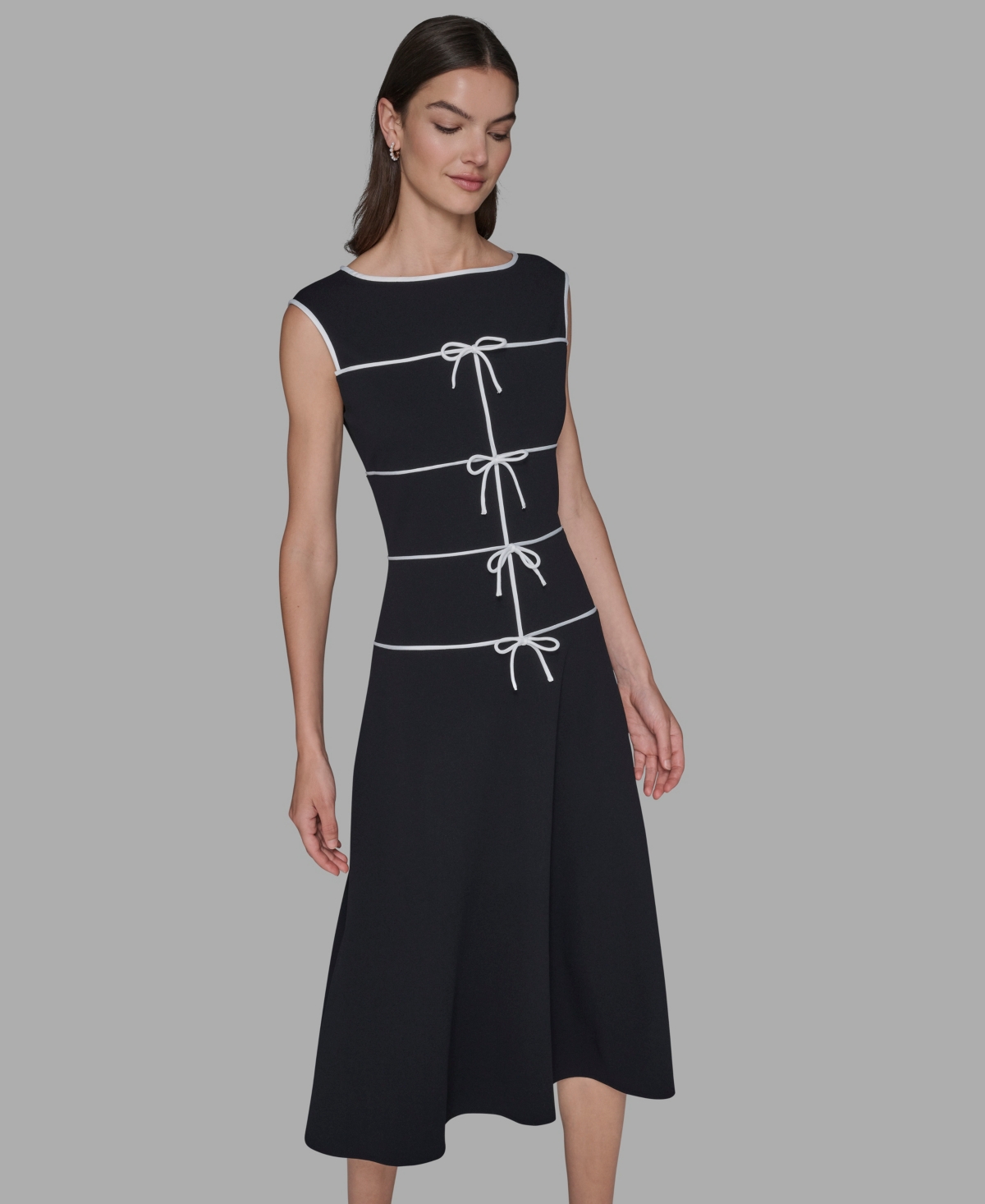 Click here for Karl Lagerfeld Paris Womens Piping Detail Boat Nec... prices