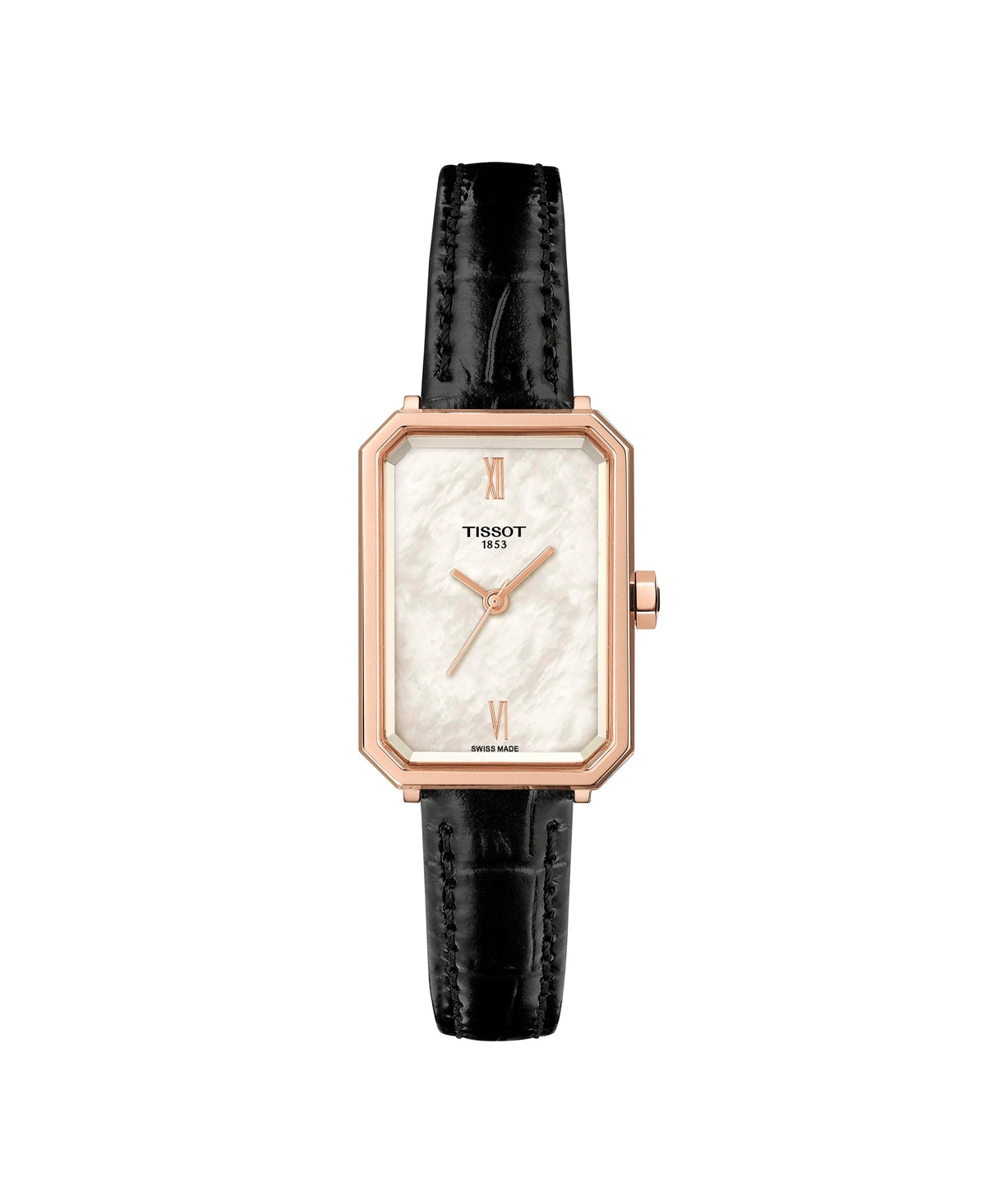 Click here for Tissot Womens Quartz Black Leather Strap Watch  21... prices