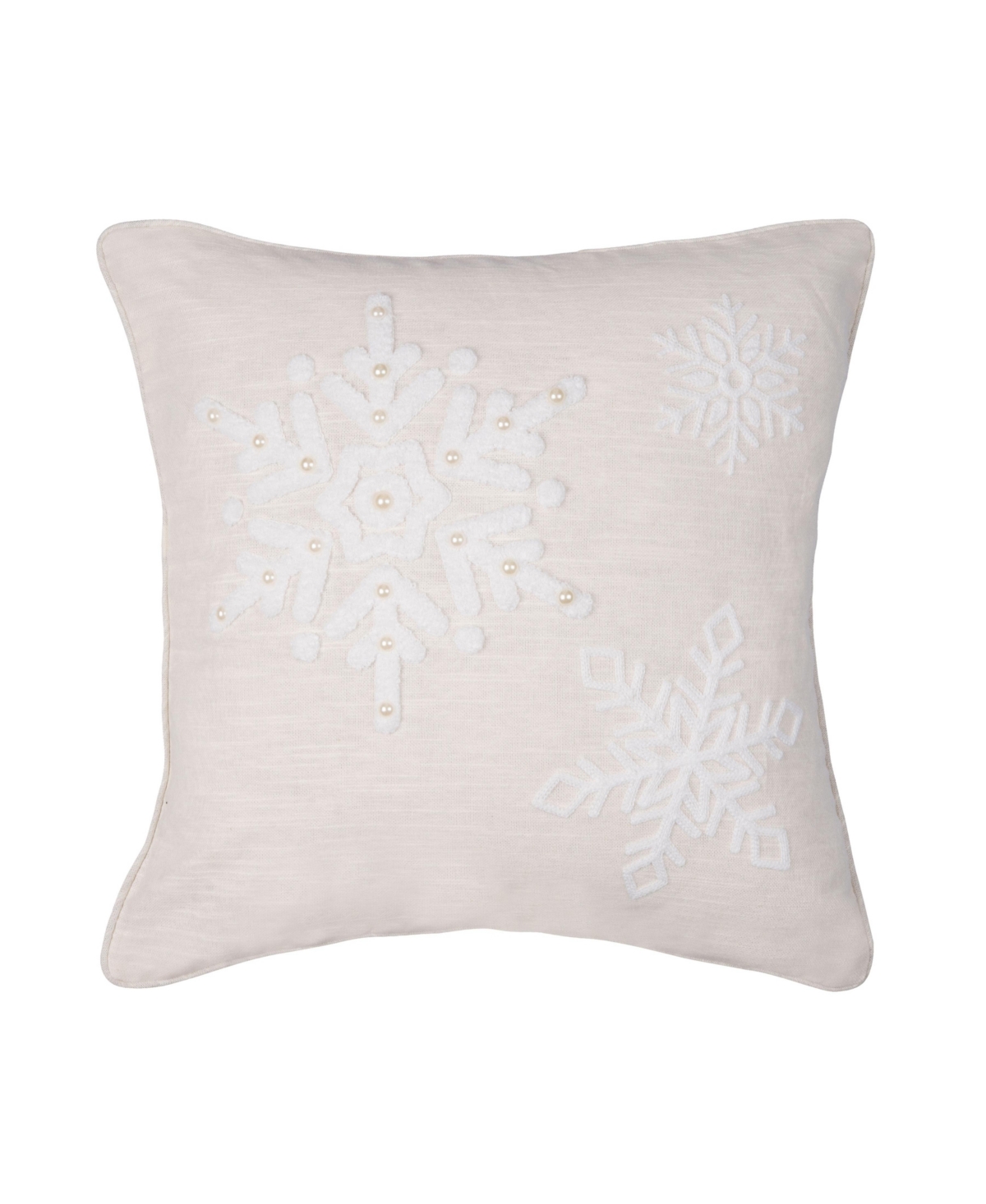 Click here for C&F Home White Snowflakes w/ Pearl Beads Cotton Bl... prices