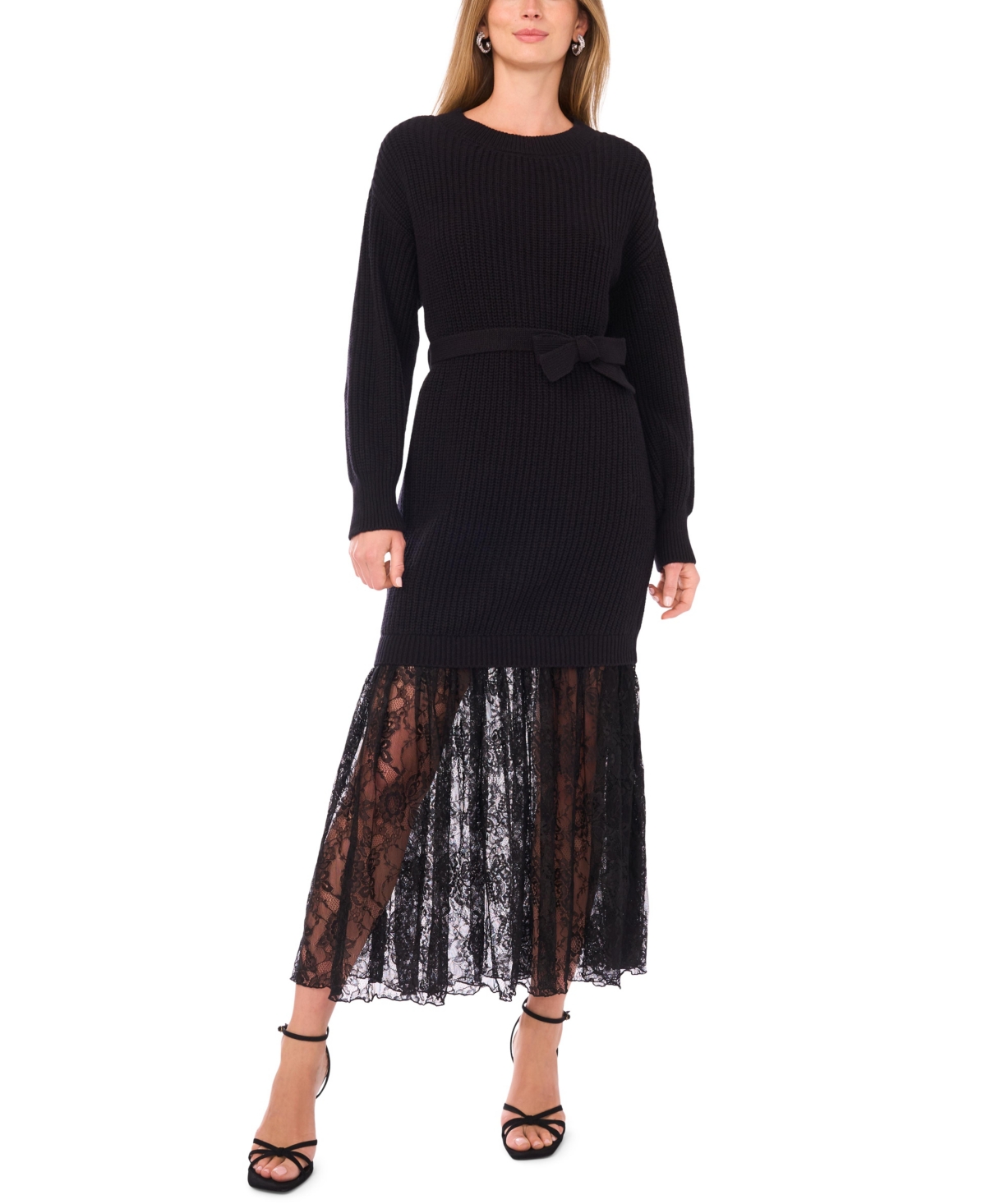Click here for Vince Camuto Womens Embroidered Long-Sleeve Crew N... prices