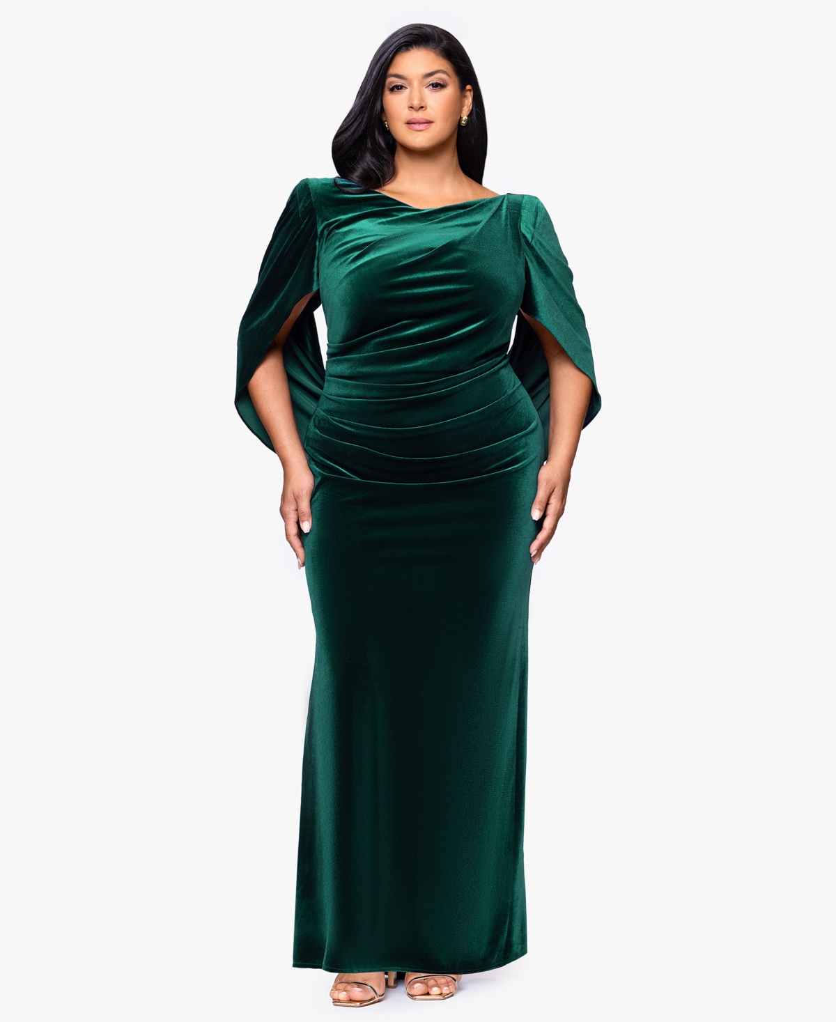 Click here for B&A By Betsy and Adam Plus Size Boat Neck Long Dra... prices