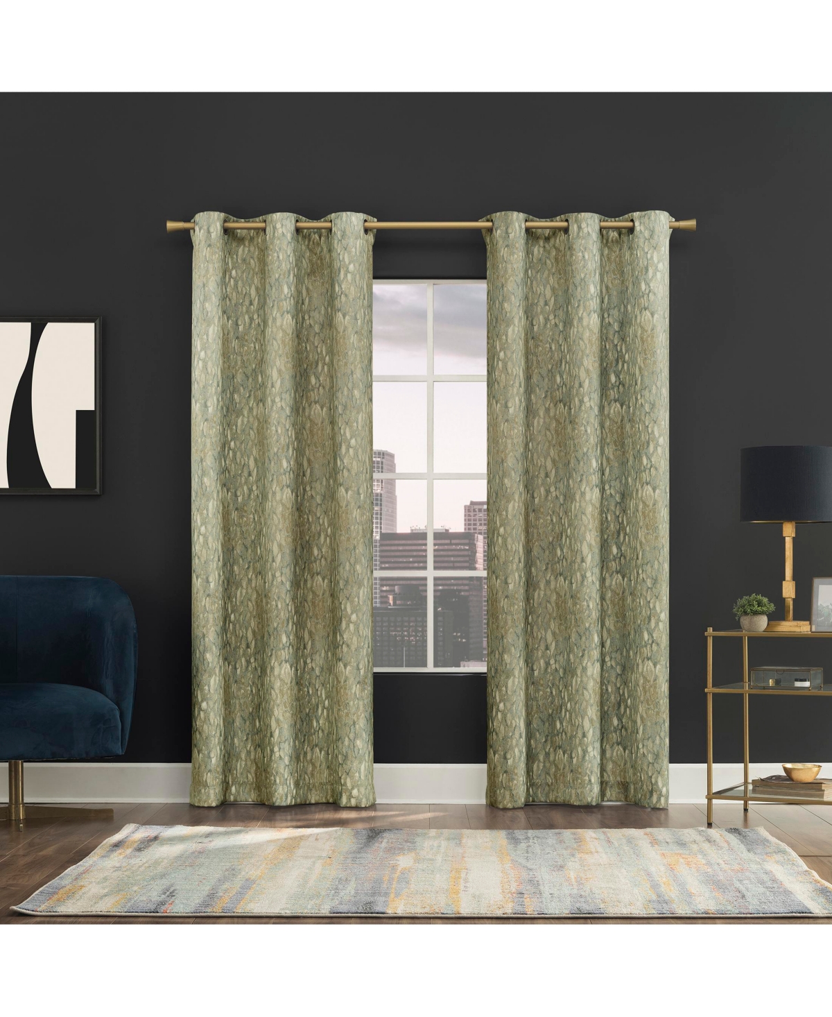 Click here for No. 918 Halle Abstract Geometric Semi-Sheer Gromme... prices
