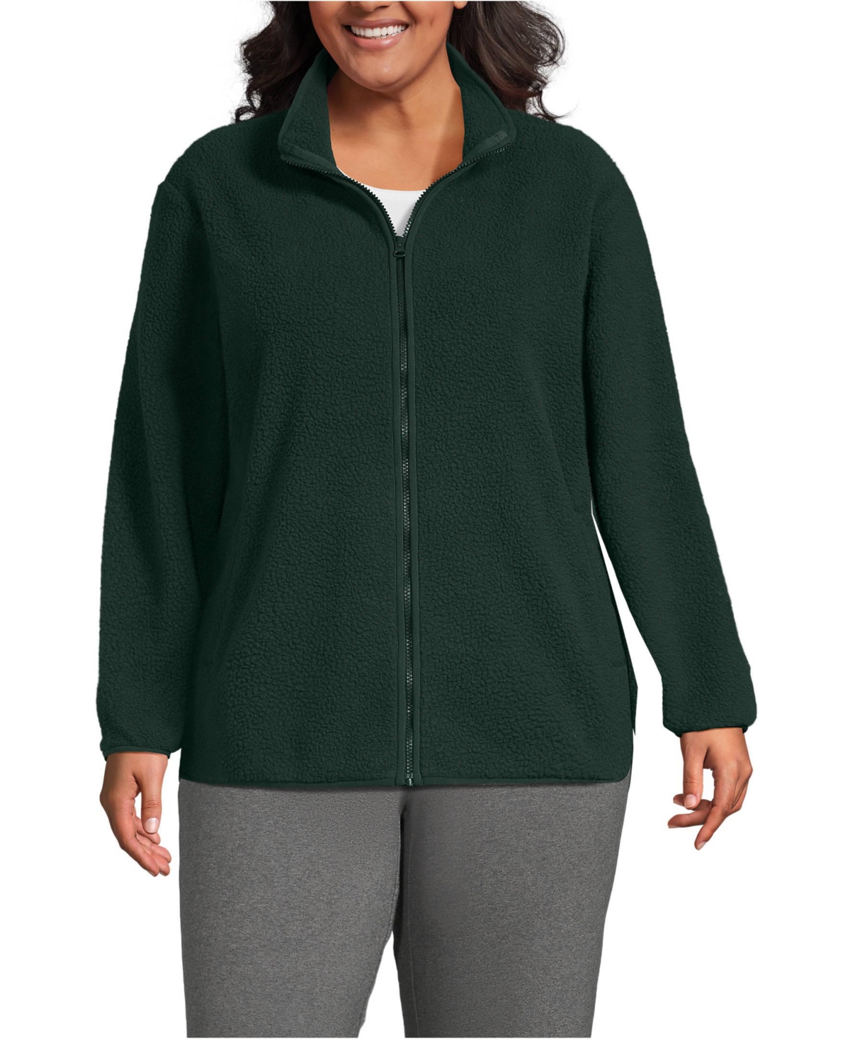 Click here for Lands End Plus Size Cozy High Pile Full Zip Fleece... prices