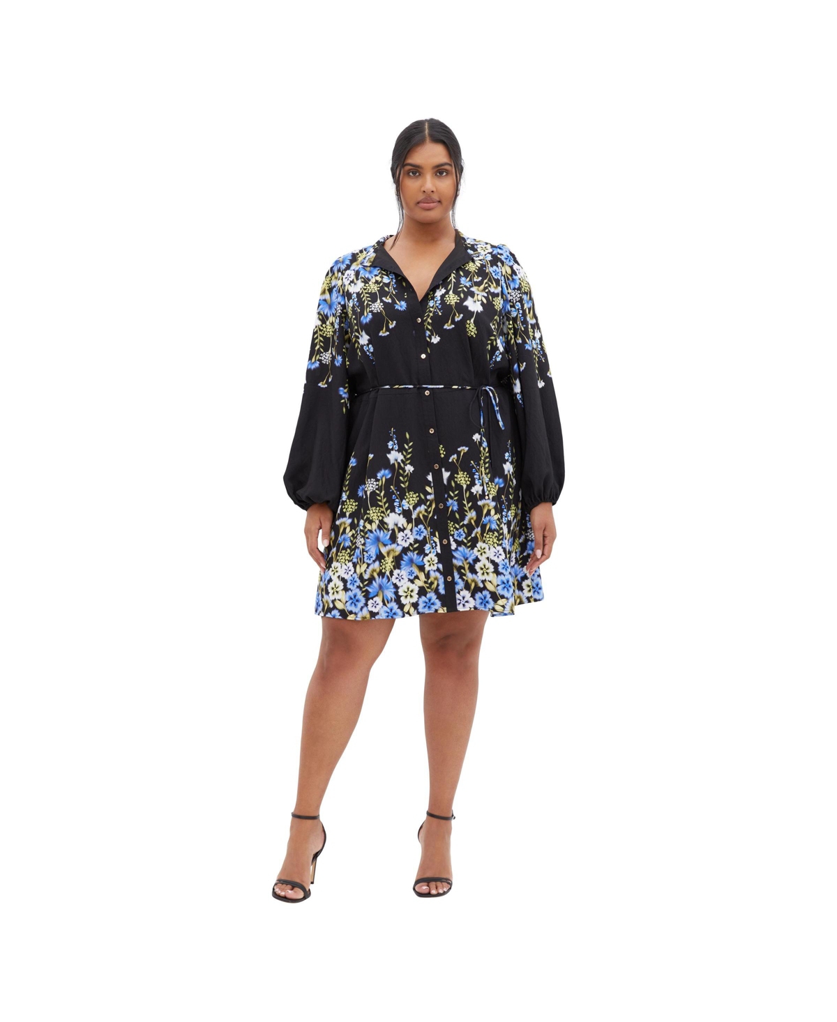 Click here for City Chic Plus Size Lilliana Dress - Meadow blk prices
