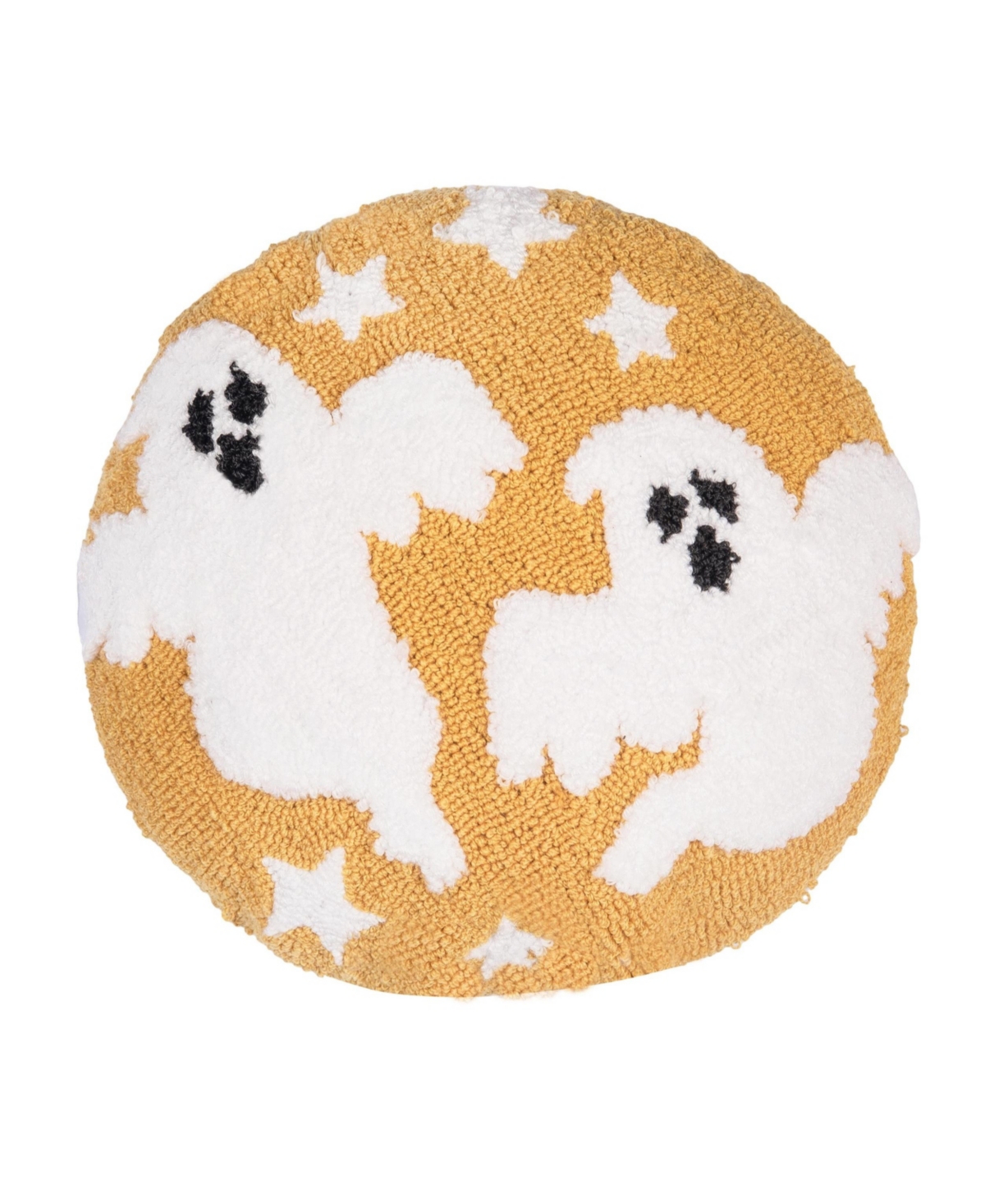 Click here for Ghost Duo Hooked Halloween Round Accent Throw Pill... prices