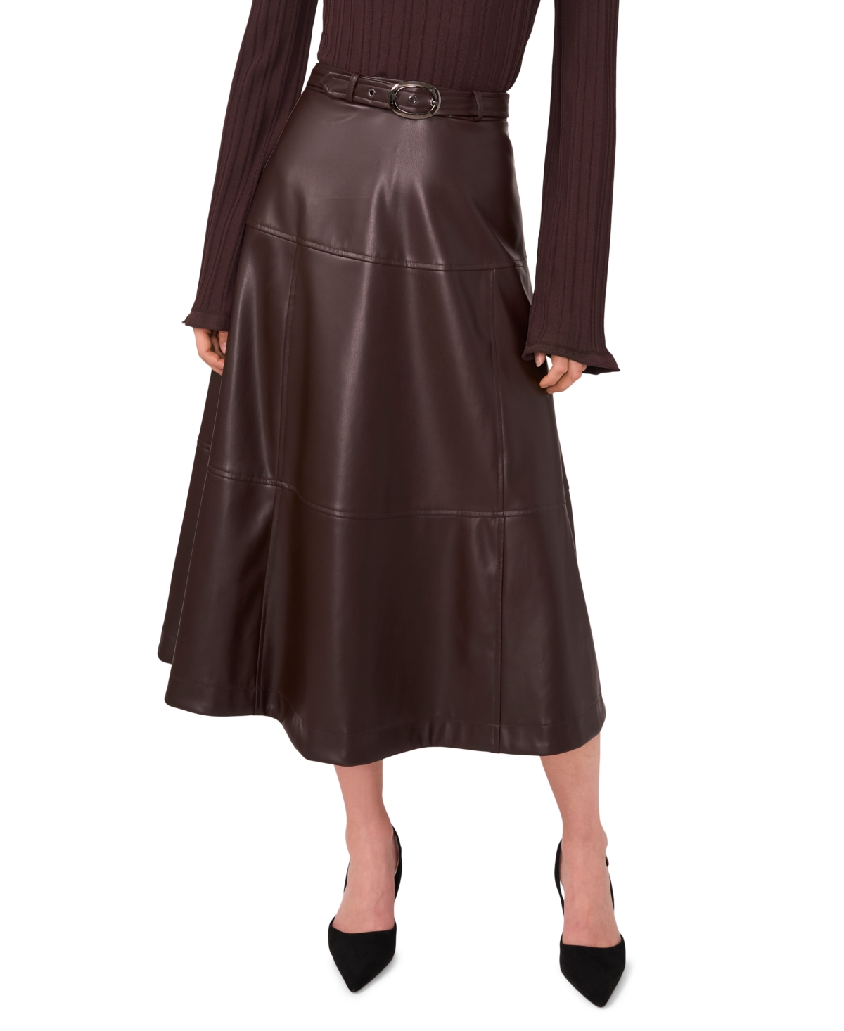 Click here for 1.state Womens A-Line Belted Maxi Skirt - Mocha prices