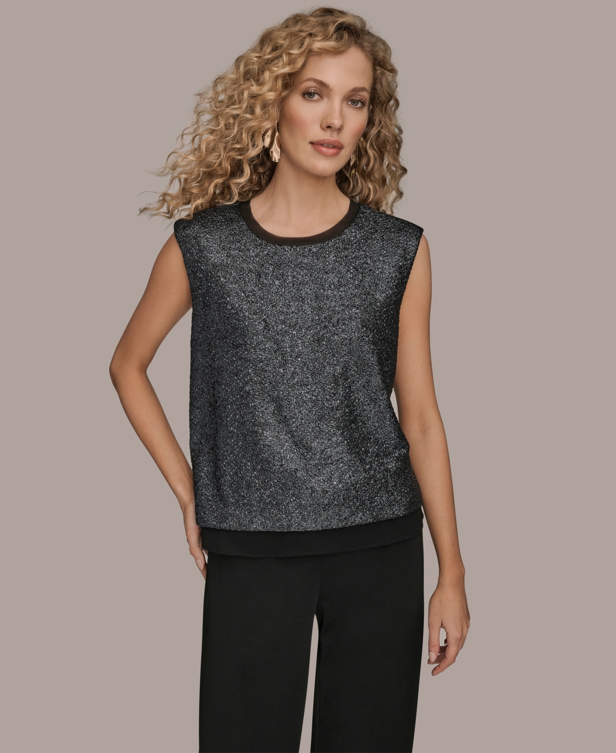 Click here for Donna Karan New York Womens Sleeveless Top - Black... prices