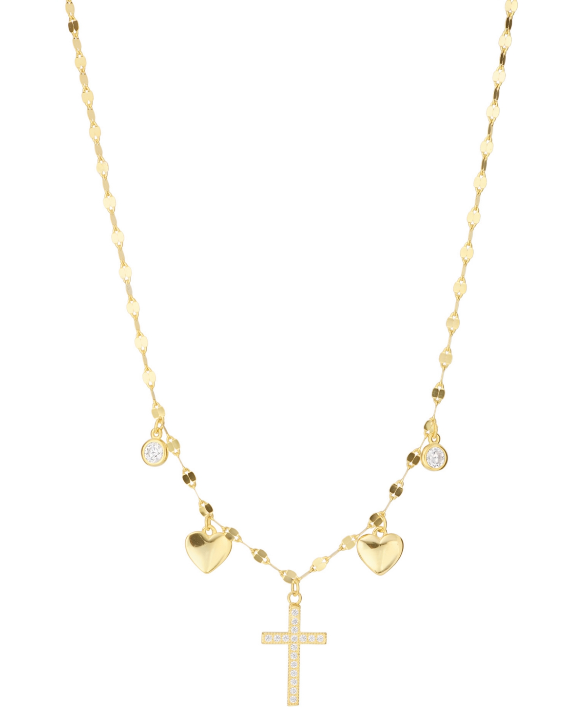 Click here for Macys Cubic Zirconia Cross Heart Pendant Necklace... prices