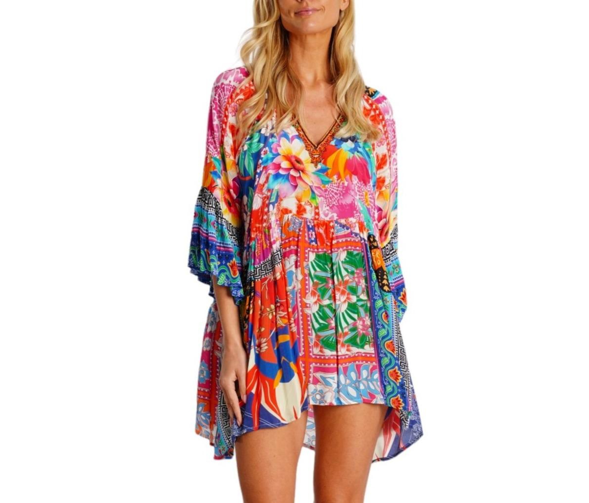 Click here for La Moda Clothing Womens Multicolor Mini Dress with... prices