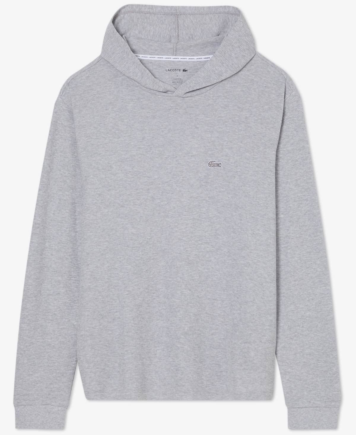 Click here for Lacoste Mens Thermal Sleep Waffle Hoodie - Silver... prices