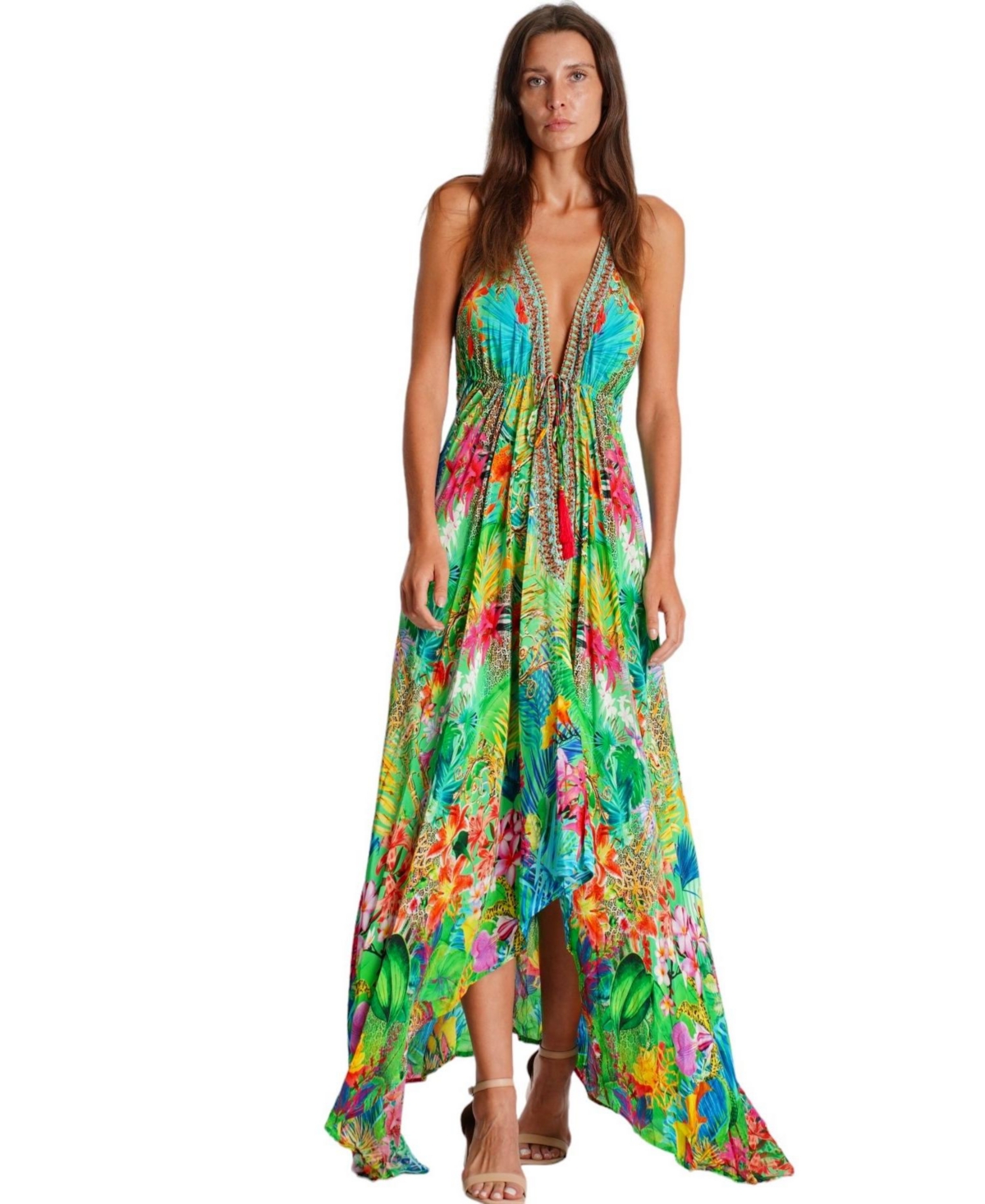 La Moda Clothing Womens Maxi halterneck Dress