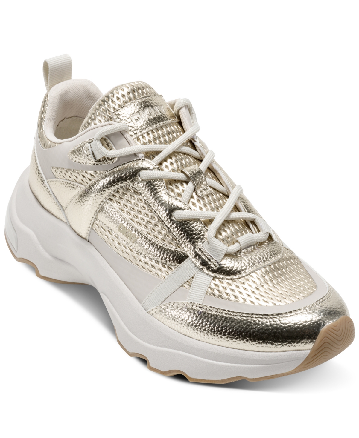 Click here for Dkny Womens Juna Lace-Up Sneakers - White Gold prices
