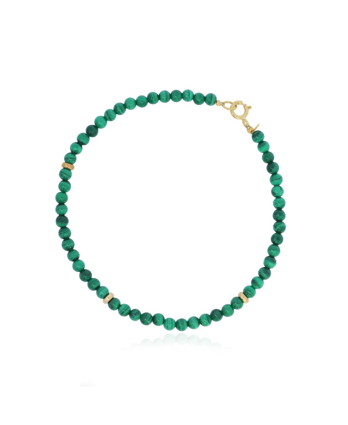 Click here for The Lovery Malachite Round Bead Bracelet 14K Gold... prices