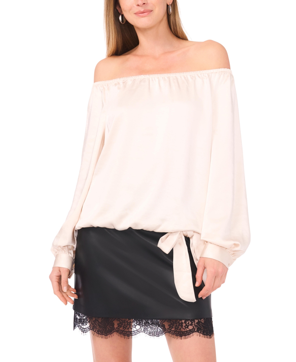 Click here for Vince Camuto Womens Off-The-Shoulder Long Sleeve T... prices