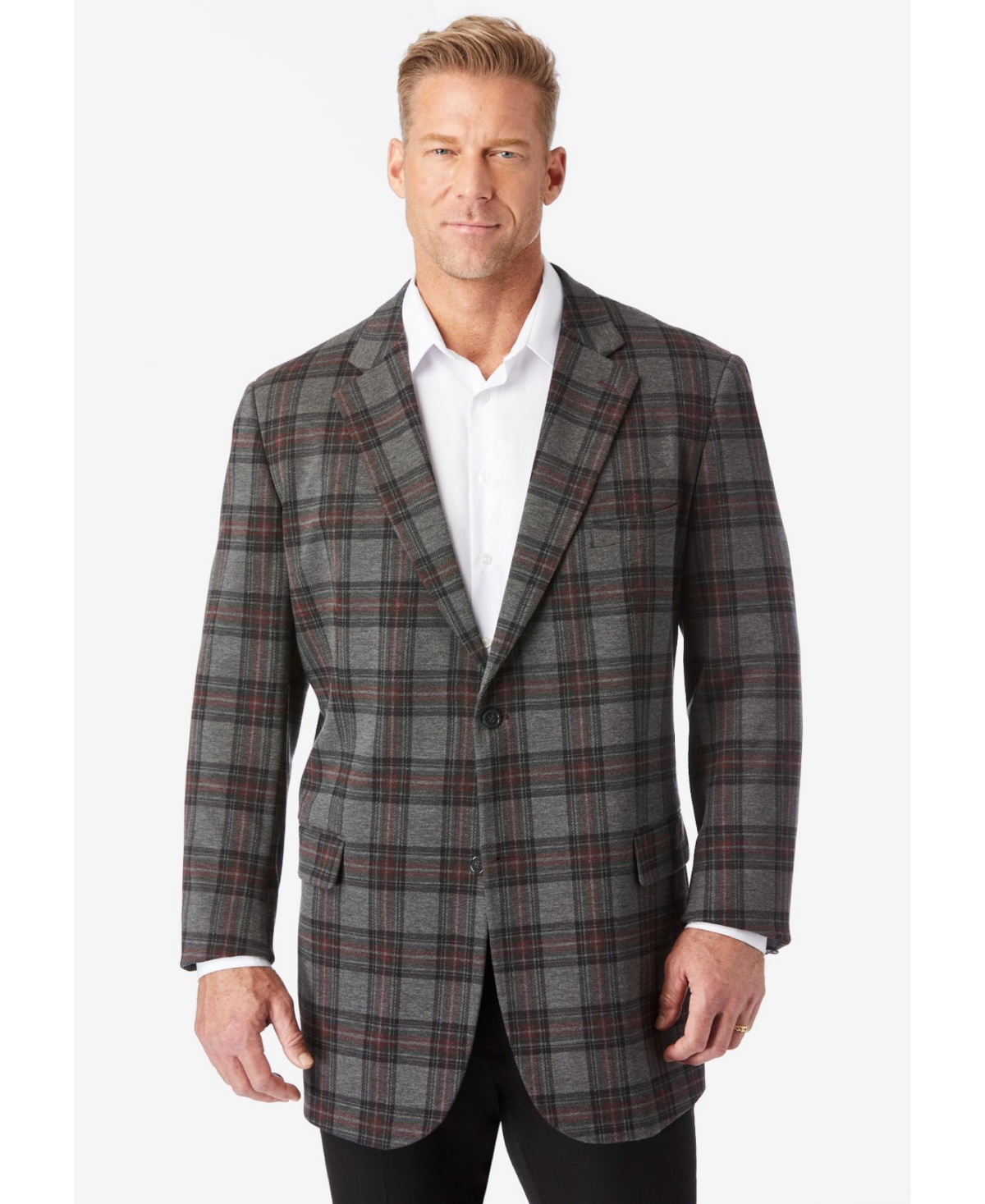 Click here for KingSize Mens Big & Tall Ponte Stretch Knit Blazer... prices