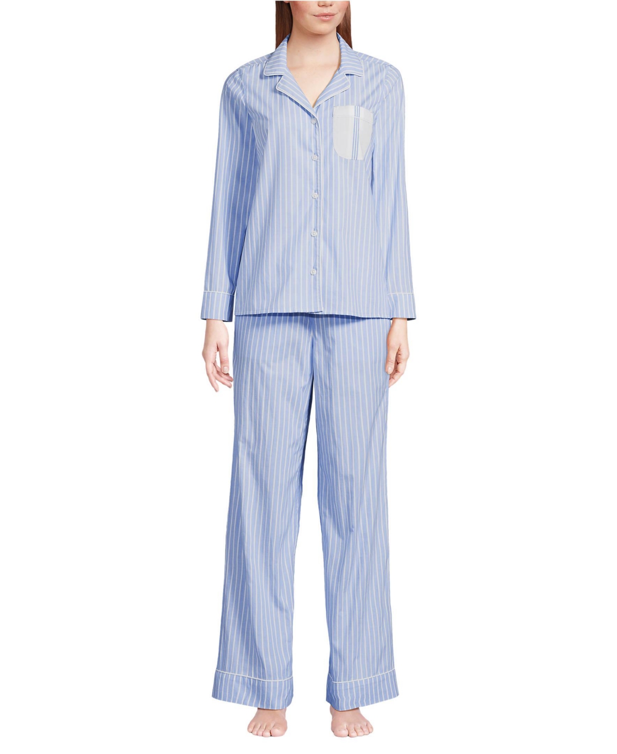 Click here for Lands End Womens Cotton Poplin 2 Piece Pajama Set... prices