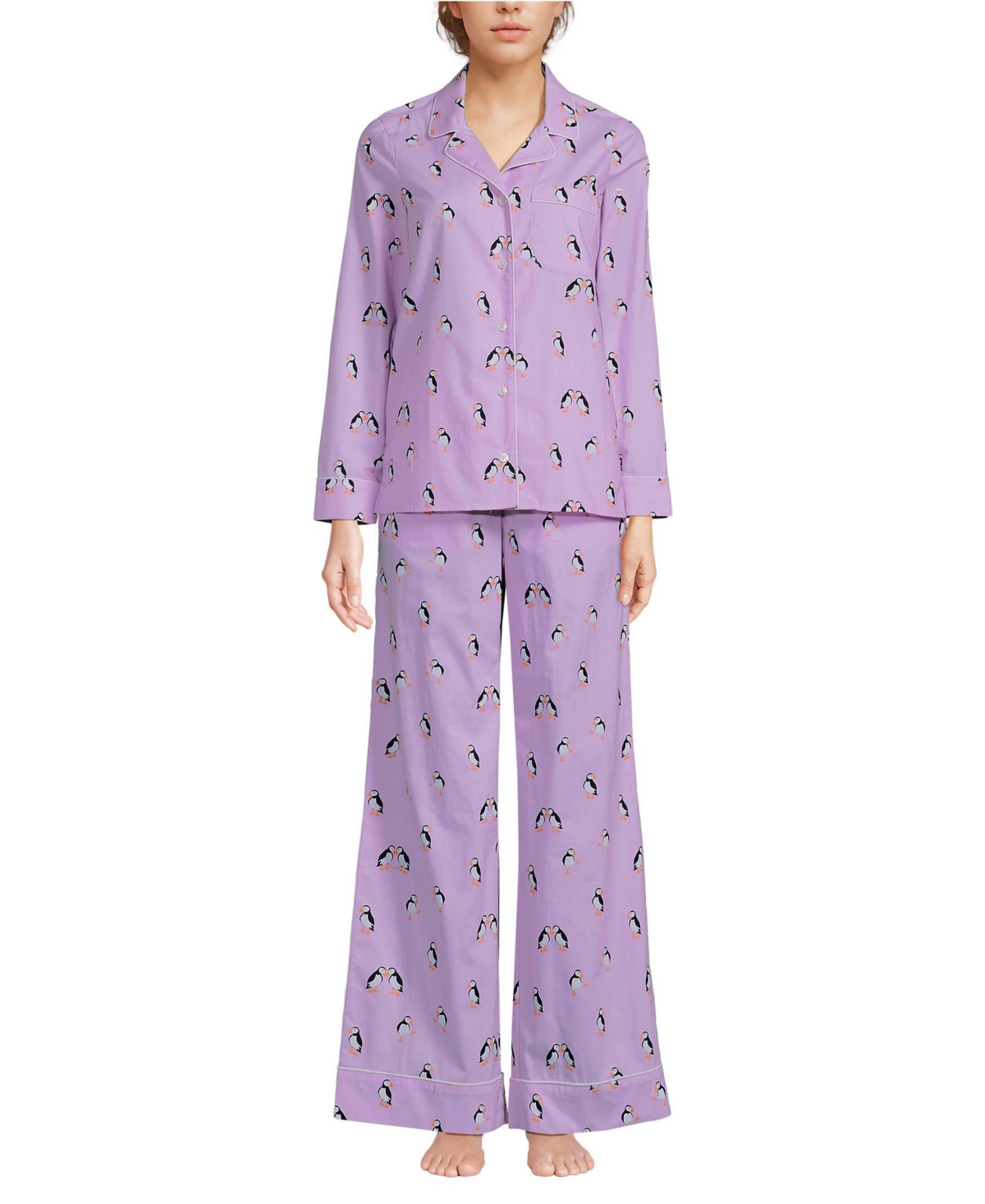 Click here for Lands End Womens Cotton Poplin 2 Piece Pajama Set... prices