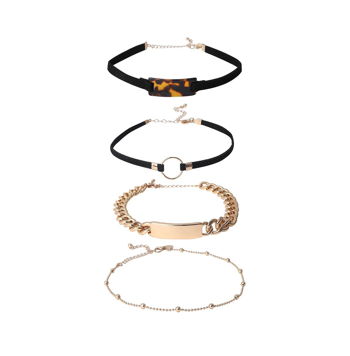 Click here for Sohi Womens The Josie Multi-Layer Necklace - Black prices