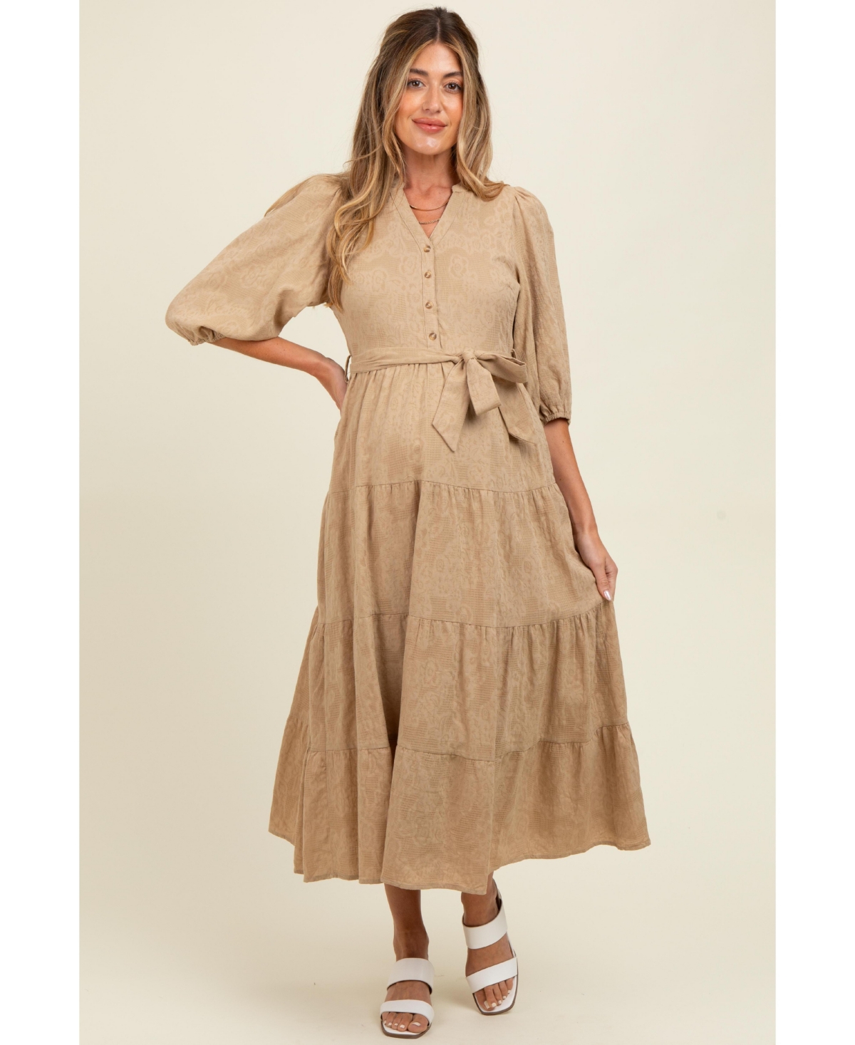 Click here for Pinkblush Maternity Forest Green Floral Jacquard B... prices