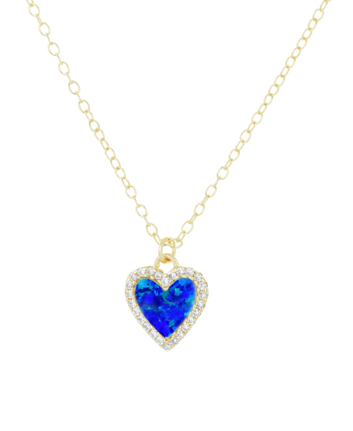 Click here for Kamaria Mini Heart Necklace with Lab-Grown Opal in... prices