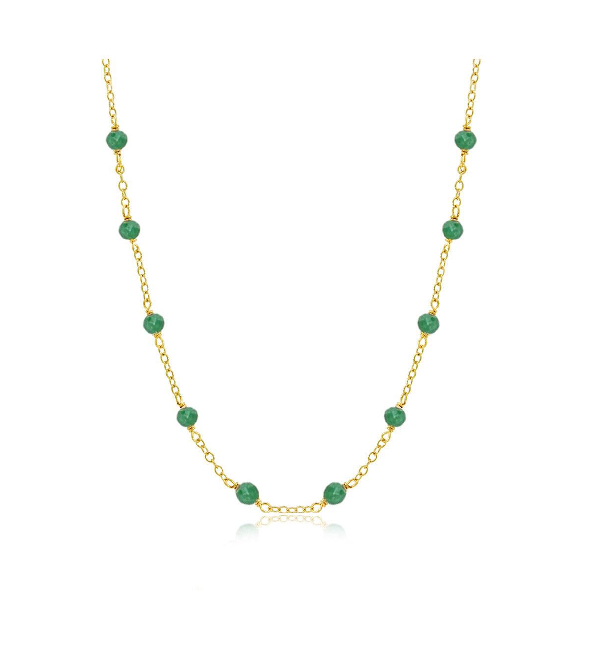 Click here for The Lovery Emerald Bead Chain Necklace 14K Gold -... prices