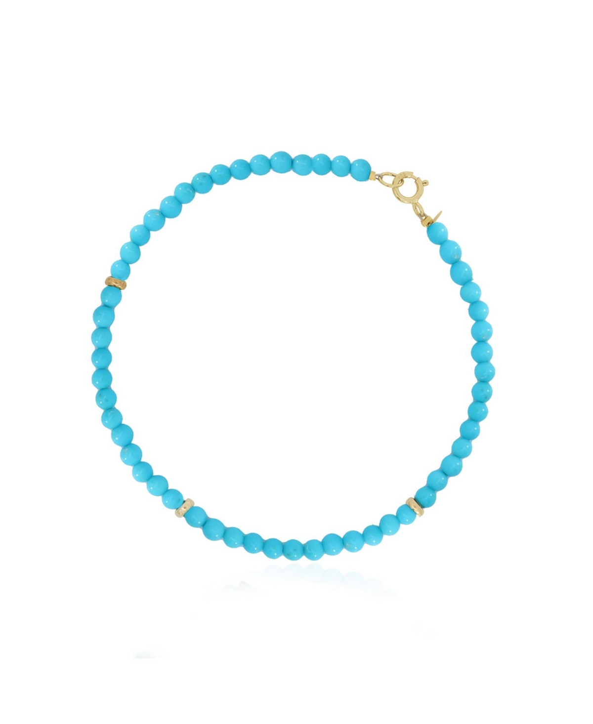 Click here for The Lovery Turquoise Round Bead Bracelet 14K Gold... prices