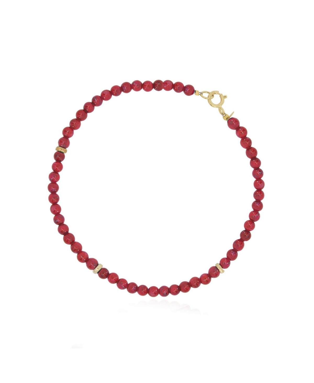 Click here for The Lovery Coral Round Bead Bracelet 14K Gold - Co... prices