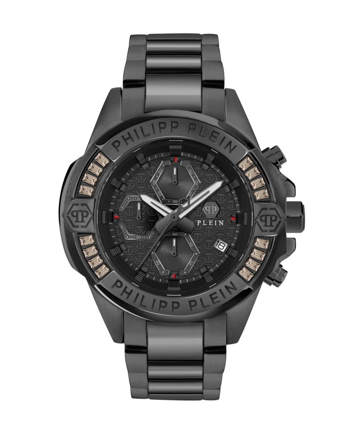 Click here for Philipp Plein Mens Black Stainless Steel Watch  44... prices