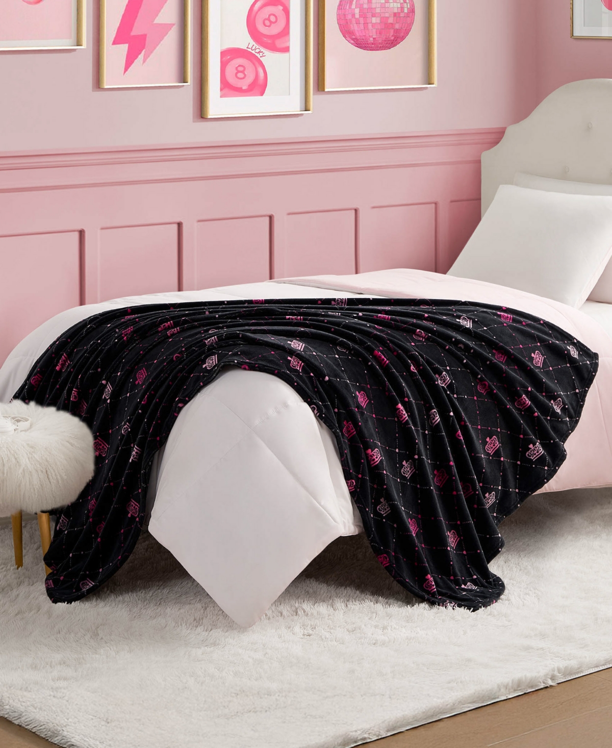 Click here for Juicy Couture Plush Throw  50 x 70 - Crown Diamond... prices
