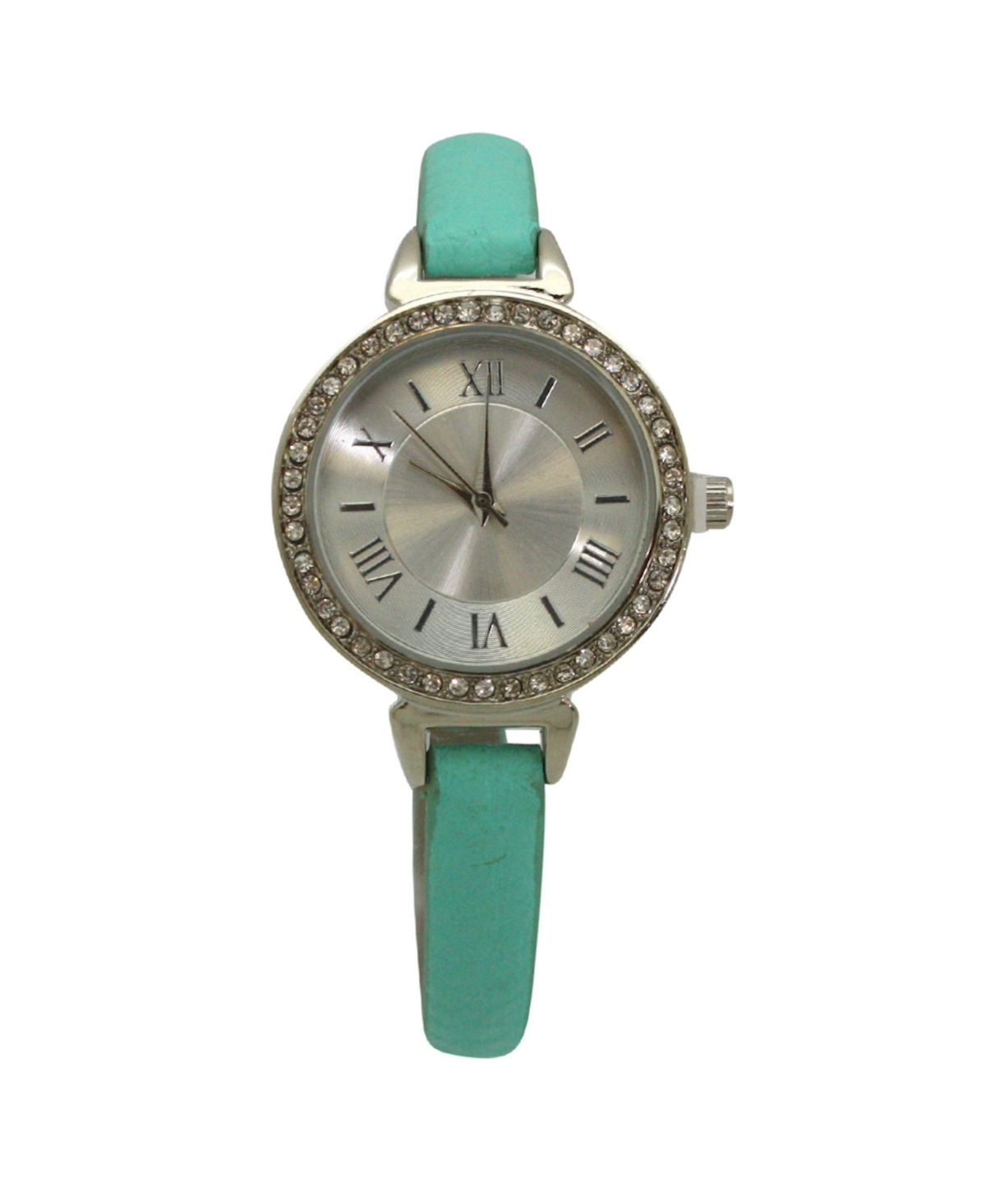 Click here for Mint Rhinestone Skinny Leather Strap Watch - Mint prices