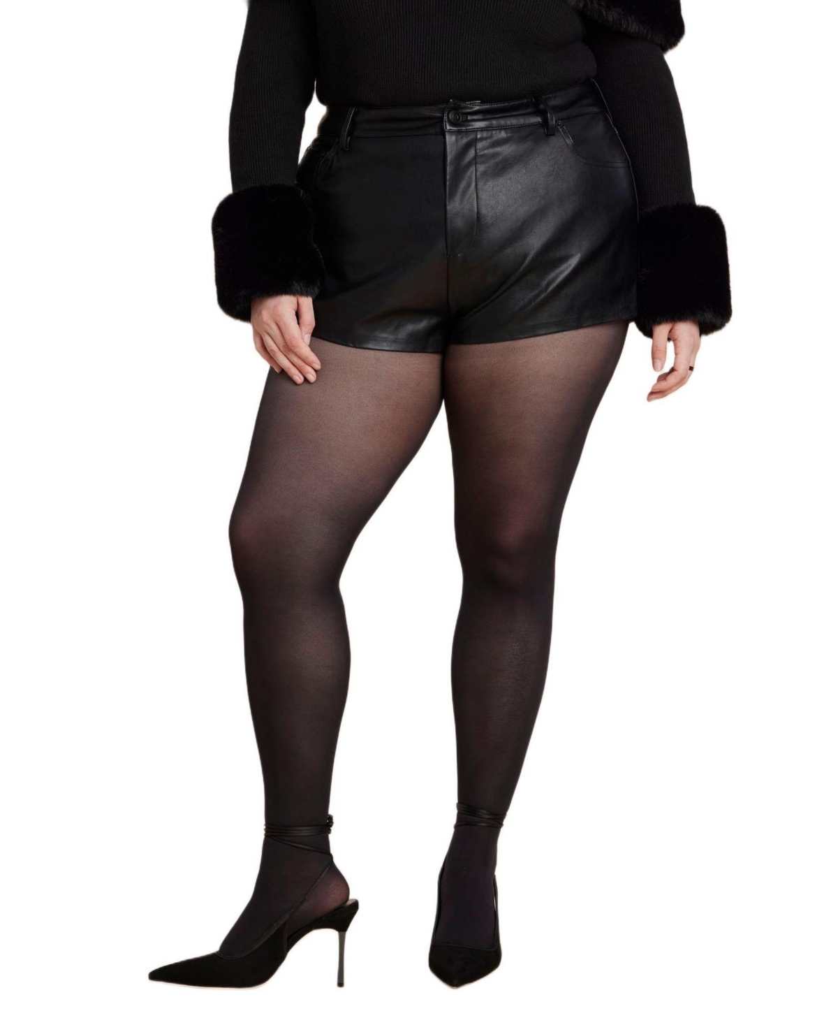 Click here for Eloquii Womens Plus Size Mini Faux Leather Short -... prices