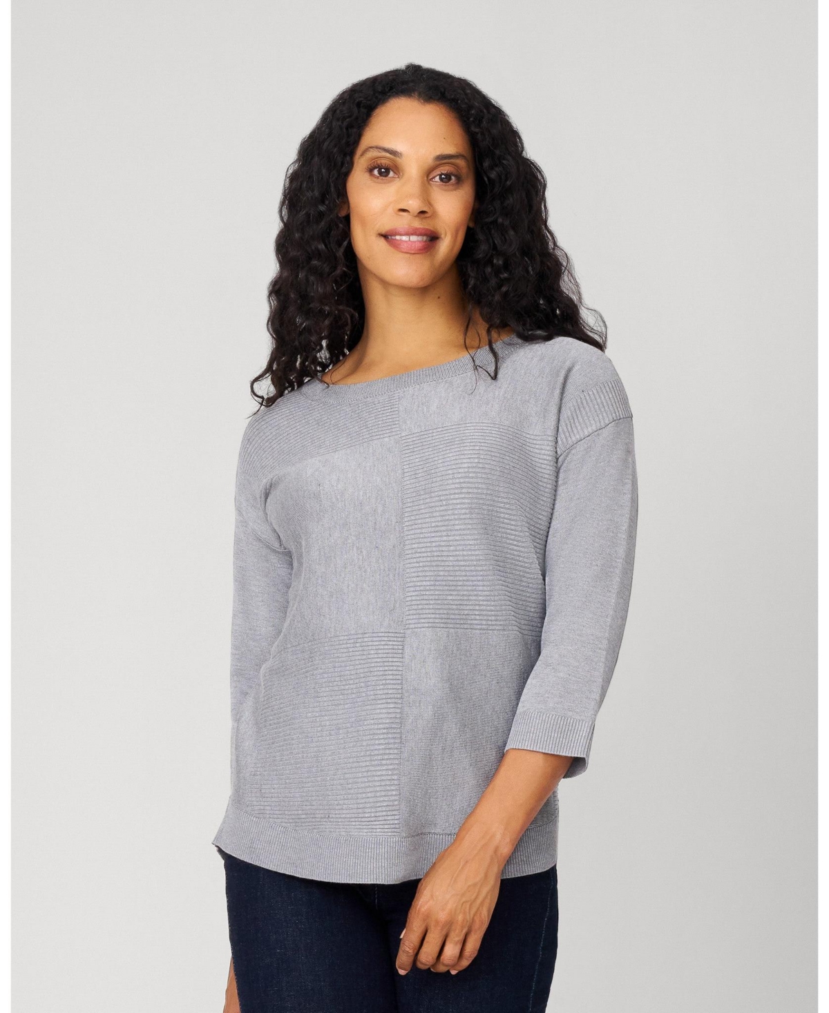 Click here for Cable & Gauge Block Rib Stitch Midweight Tunic Swe... prices