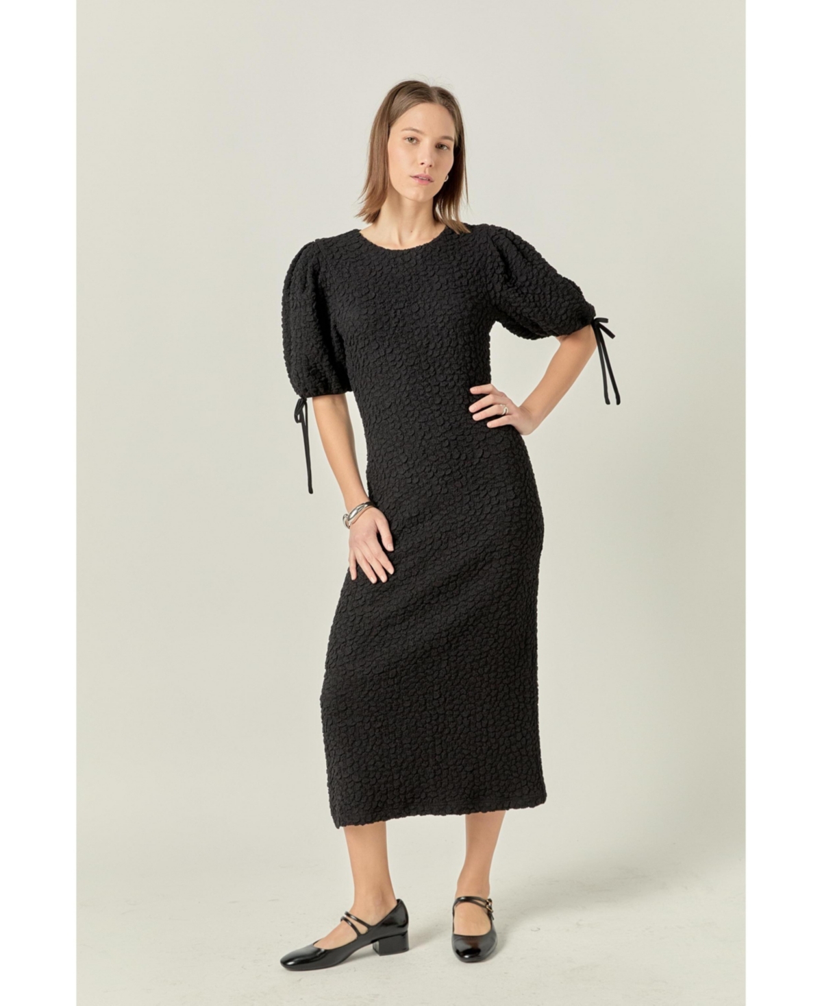 Click here for English Factory Womens Smocked Midi Dress - Black prices