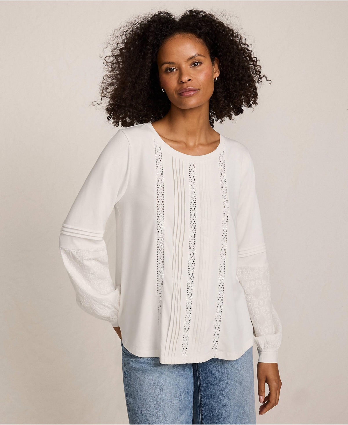 Click here for Lands End Womens Lightweight Jersey Lace Mix Long... prices