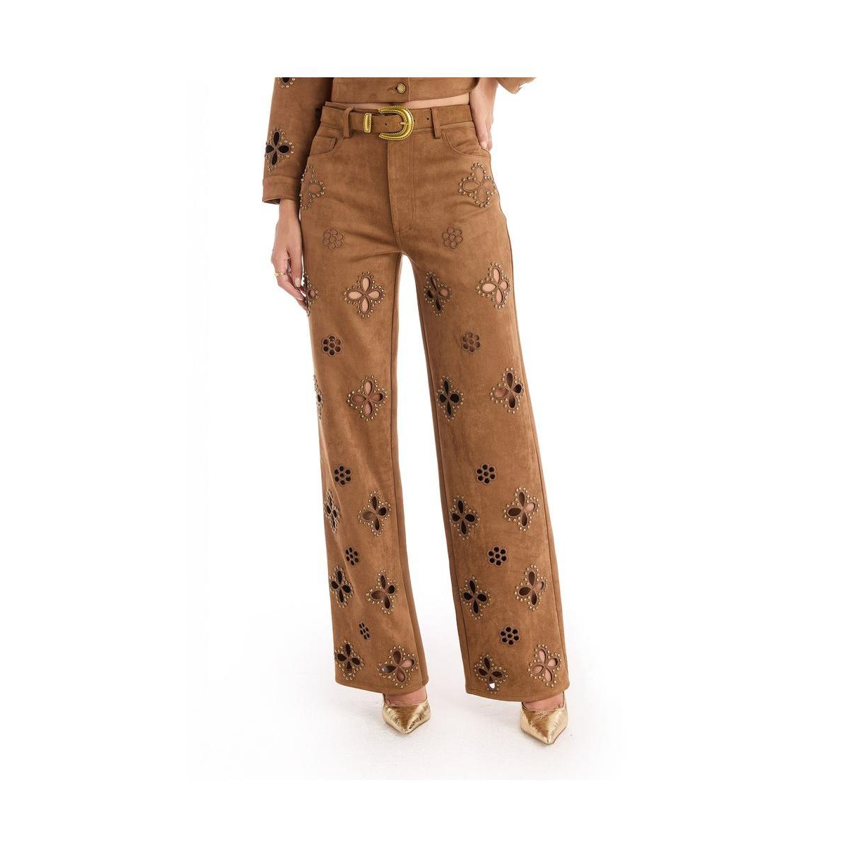 Click here for The Noli Shop Womens Kaia Suede High Rise Jean - C... prices