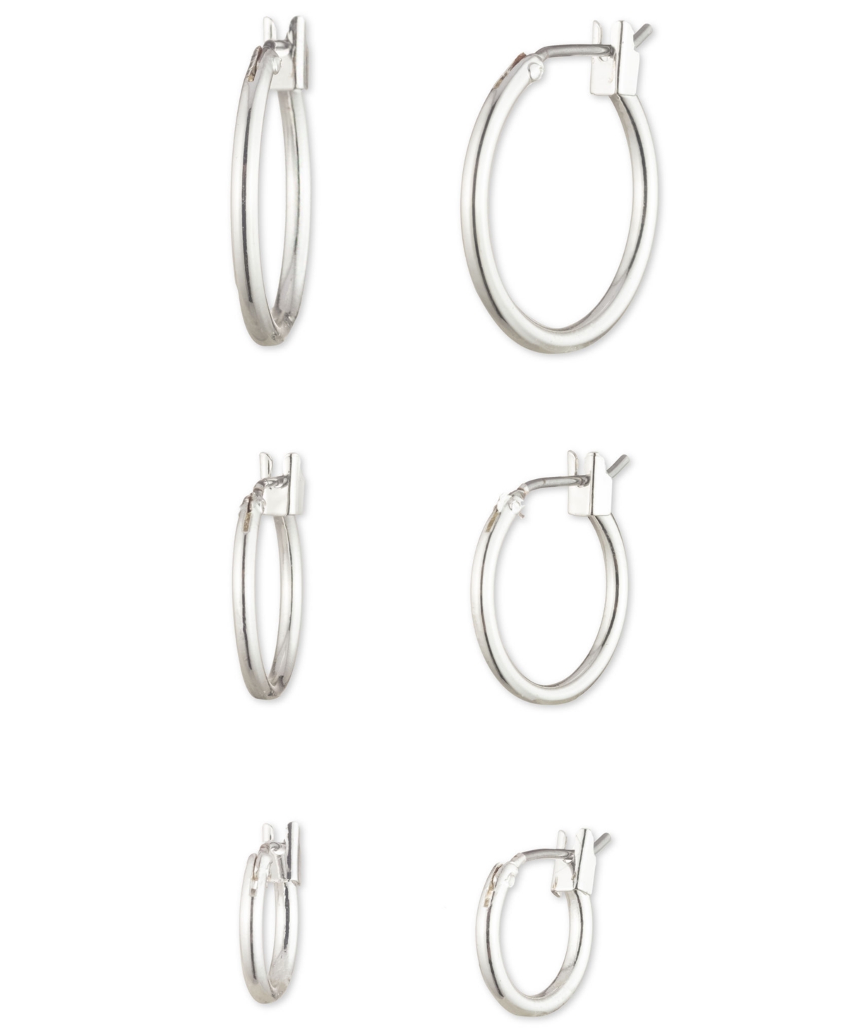 Click here for Nine West 3-Pack Silver-Tone Hoop Earrings - Silve... prices