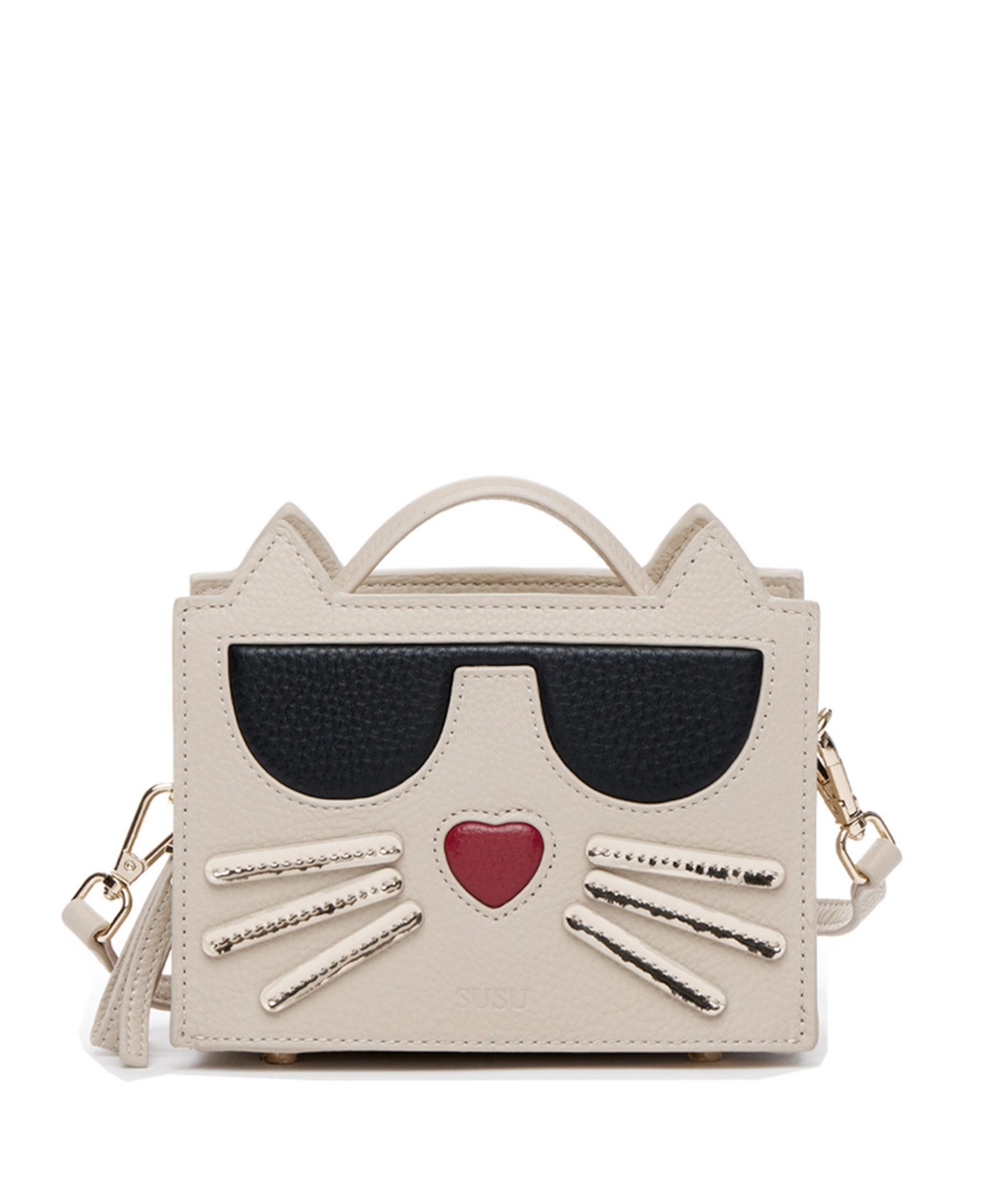 Click here for Pebble Leather Cat Crossbody Bag Cute Top Handle P... prices
