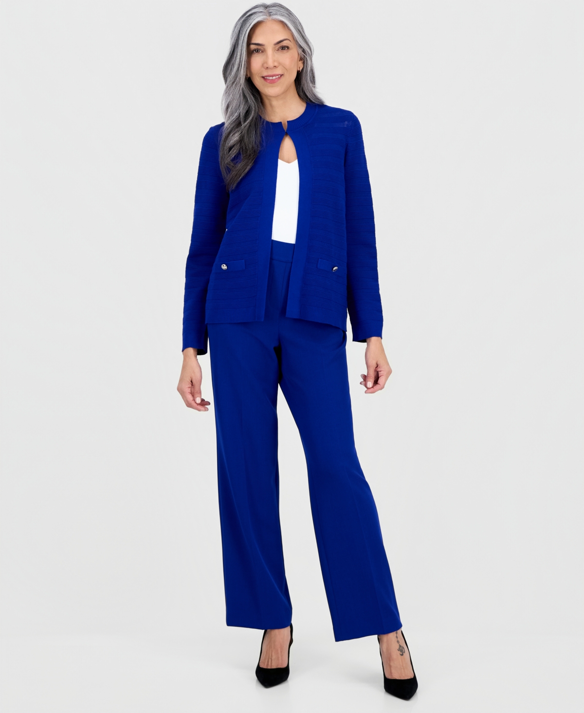 Click here for Kasper Womens Gracie High-Rise Straight-Leg Pants... prices