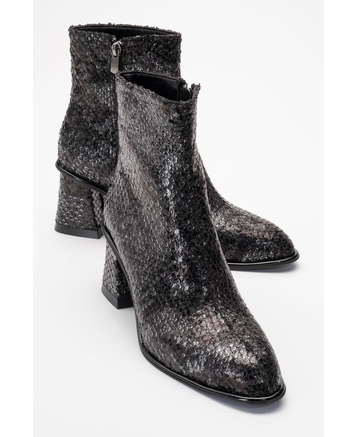 Click here for Prologue Shoes Nina Snakeskin Bootie (Women) - Bla... prices