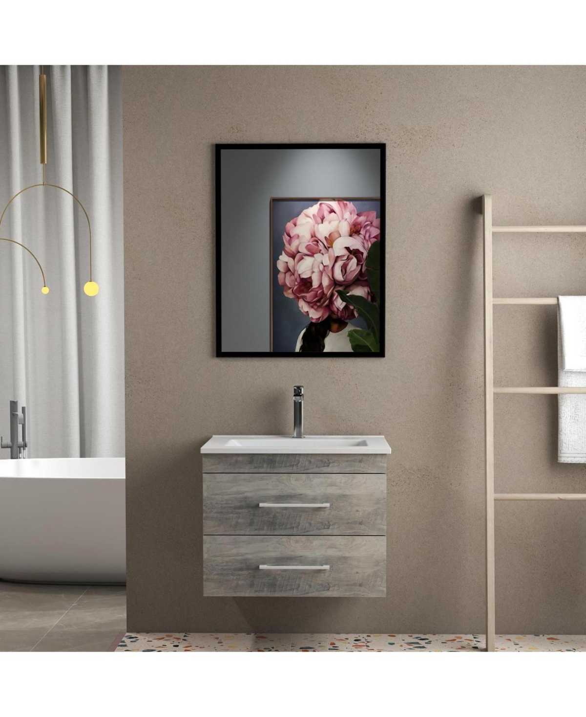 Click here for Streamdale Furniture24" Grey Wood Vanity  Cer... prices