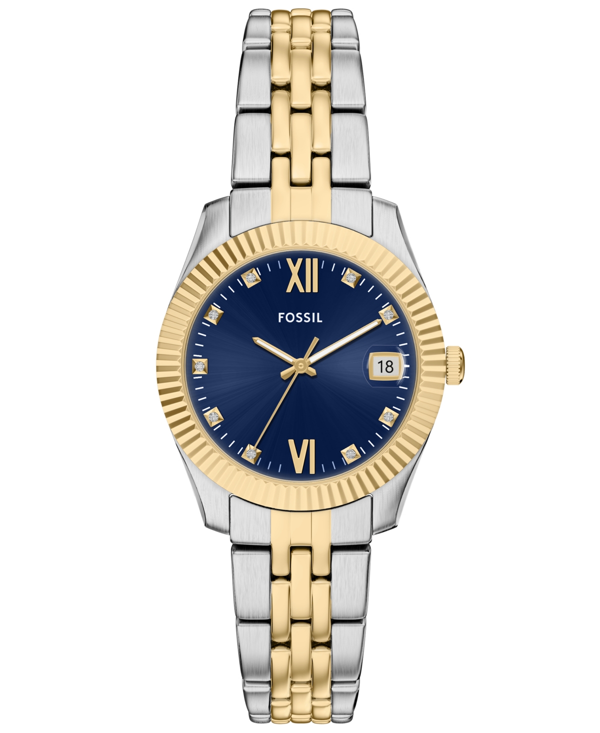 Click here for Fossil Womens Scarlette Three-Hand Two-Tone Stainl... prices