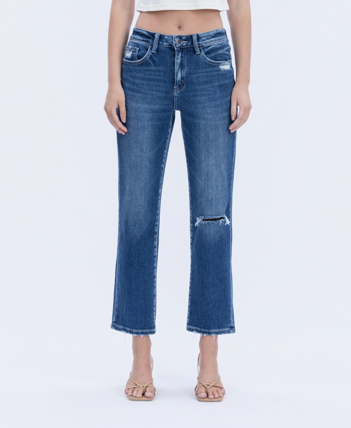 Click here for Flying Monkey Womens High Rise Ankle Straight Jean... prices
