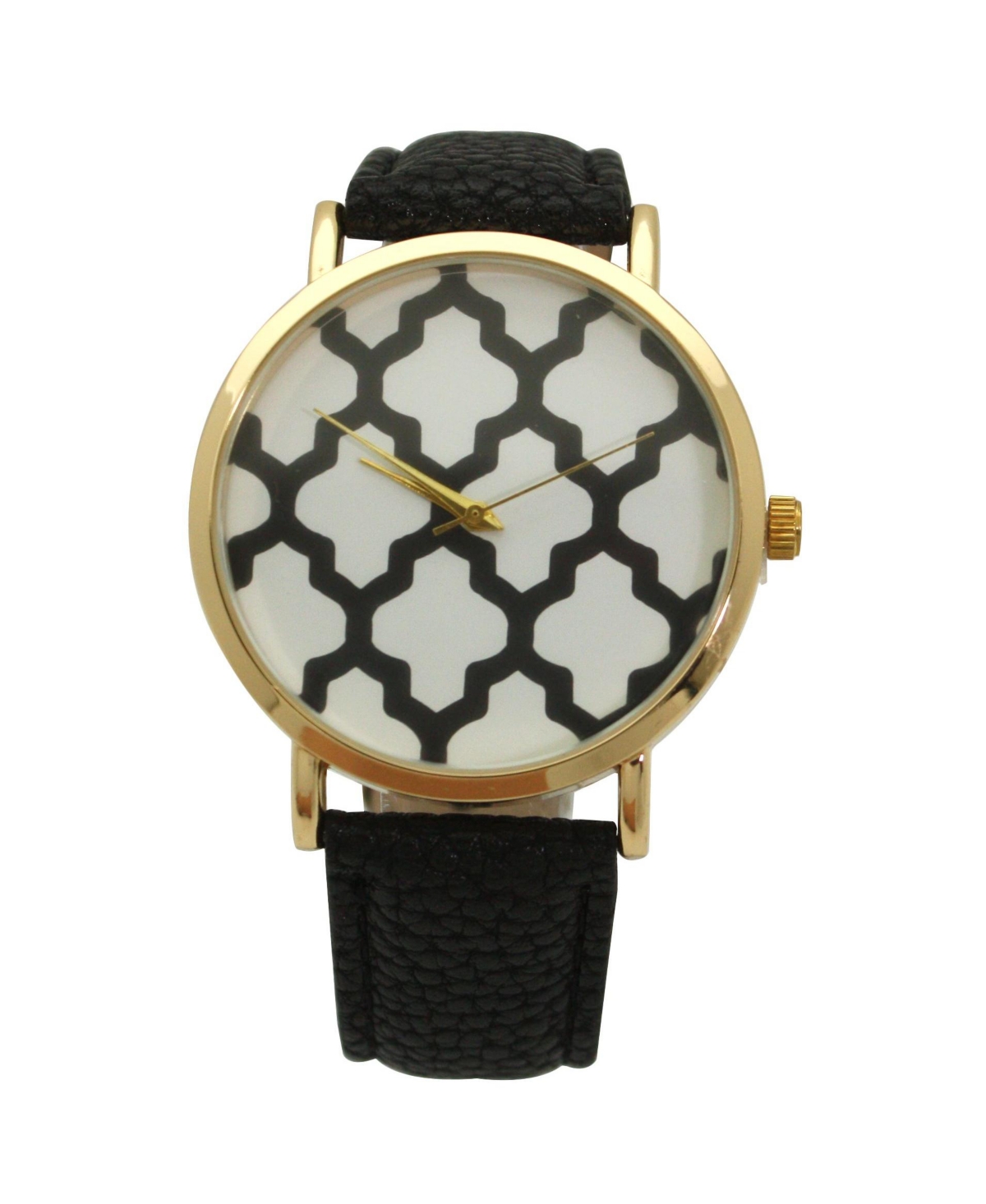 Click here for Olivia Pratt Black Geometric Pattern Leather Strap... prices