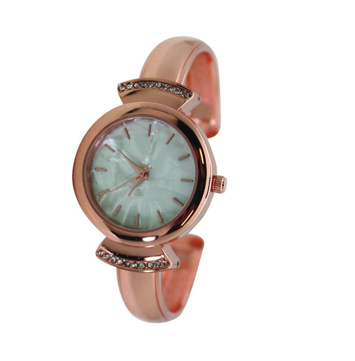Click here for Olivia Pratt Rose Gold Pearl Tone Face Metal Bangl... prices